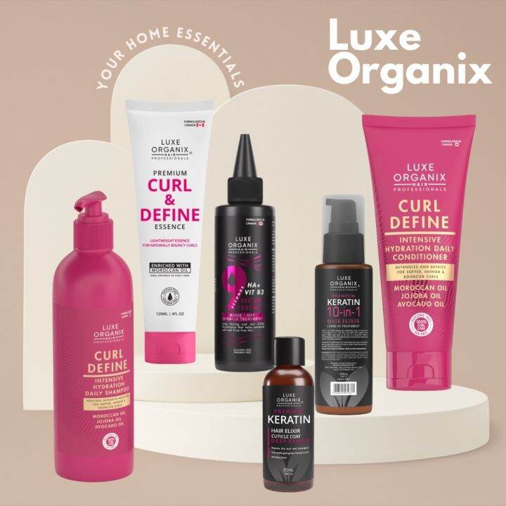 LUXE ORGANIX Curl Define Essence Keratin Water Essence and Hair ...