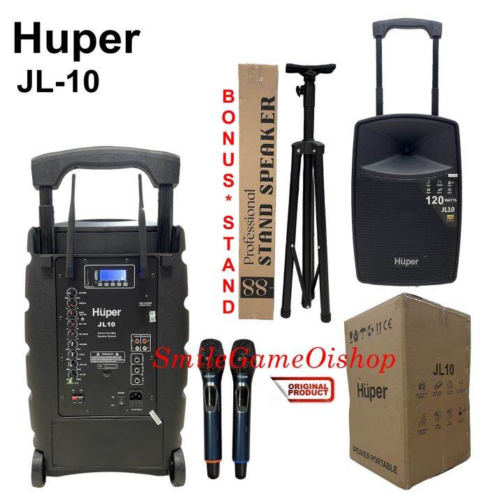 Speaker Huper JL-10 Speaker Portable JL10 Charger Include 2 Mic Tanpa ...