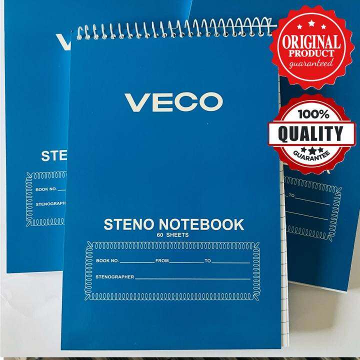 VECO STENO Notebook High Quality Book Paper material 6" x 9" 60 Sheets ...