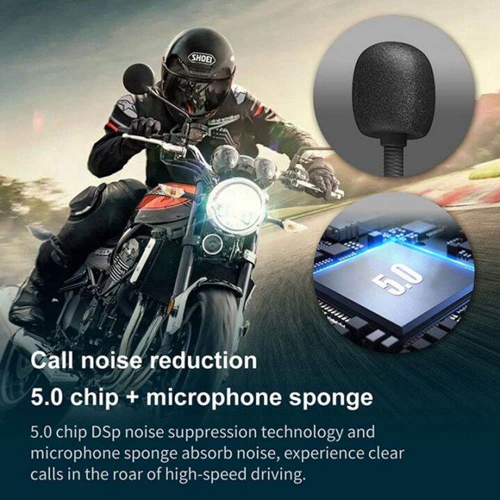 Motorcycle Headset Bluetooth Helmet FM Radio Headphones Waterproof ...