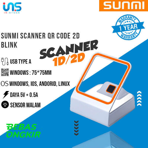 Mesin Barcode Scanner Android SUNMI BLINK Bisa QR CODE | Lazada Indonesia