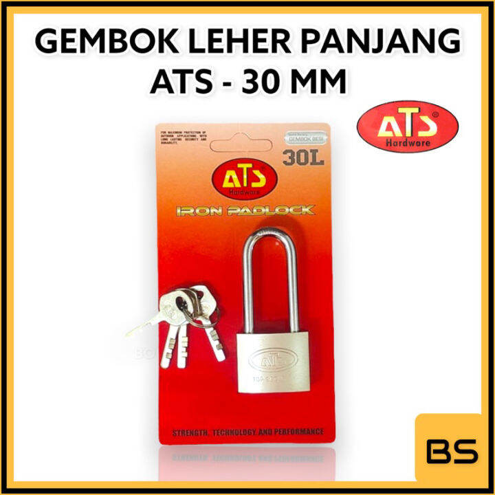 ATS Gembok Putih 30 mm Leher Panjang muraah Gembok Pelor ATS MURAAH ...