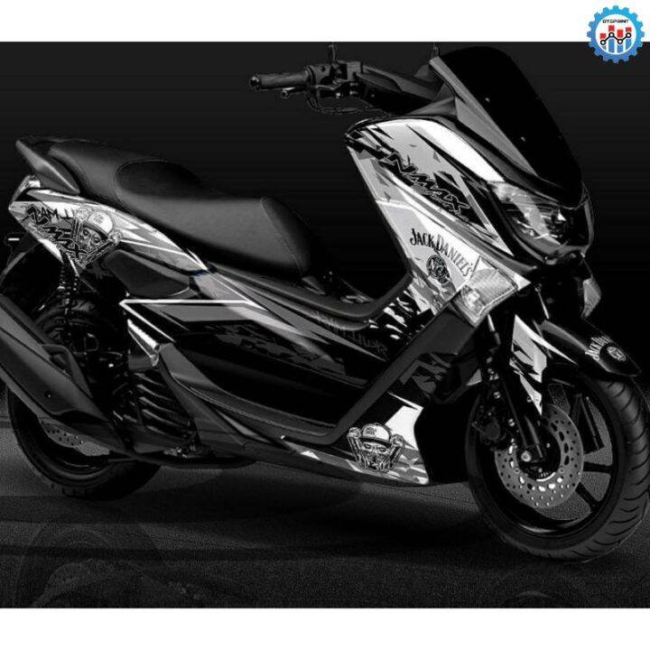 Sticker Decal NMAX Full Body Jack Danies Variasi grafis putih hitam ...