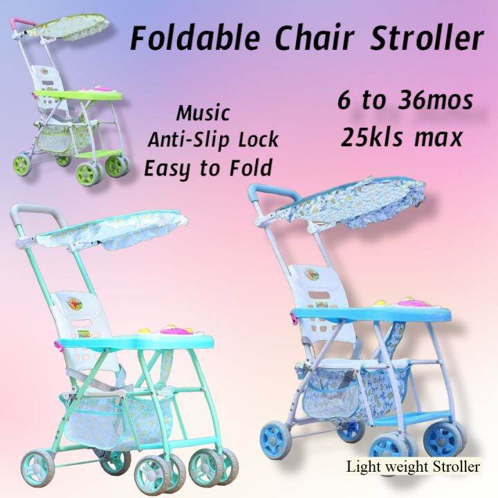 Foldable Lightweight chair stroller for kids with music | Lazada PH