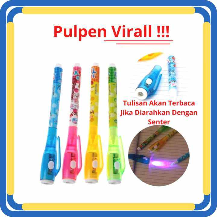 Pulpen Contek / Pulpen Senter / Bolpoin Viral / Pulpen Ajaib Sinar Uv ...