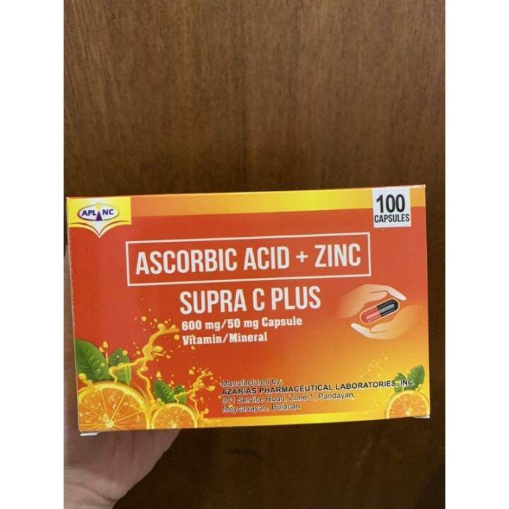 VITAMIN C WITH ZINC SUPRA PLUS ASCORBIC ACID CAPSULES PER BOX | Lazada PH