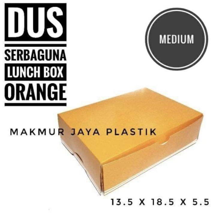 [ 10 PC ] LUNCH BOX WARNA ORANGE MODEL LANSUNG / FOOD PACKAGING BOX ...