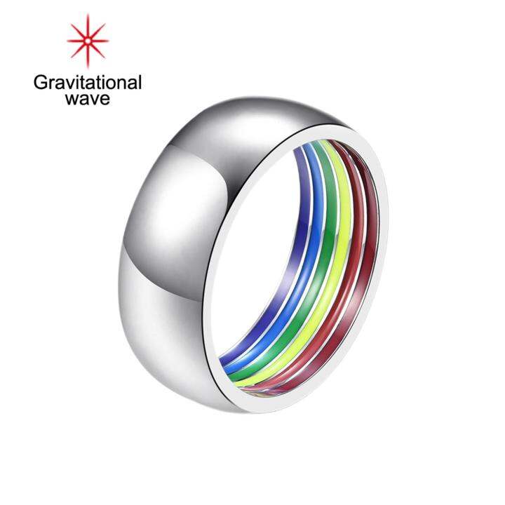 Gravitational wave Unisex Ring Rainbow Arc Outside Jewelry Fashion ...