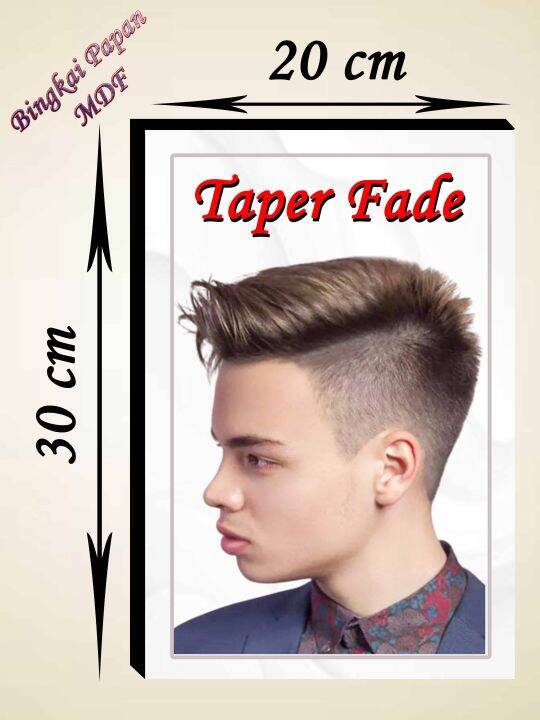 Poster model pangkas rambut dan barbershop bingkai MDF ukuran 20cm x ...