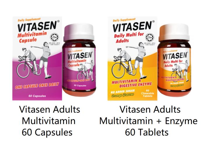 Vitasen Adults Multivitamin 60s Capsules / Multivitamin + Enzyme 60 ...