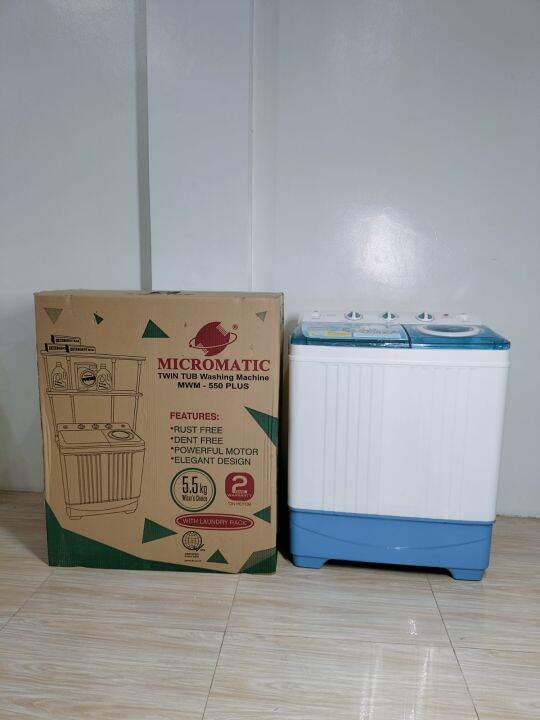 MICROMATIC TWIN TUB WASHING MACHINE MWM 550 5.5KG | Lazada PH