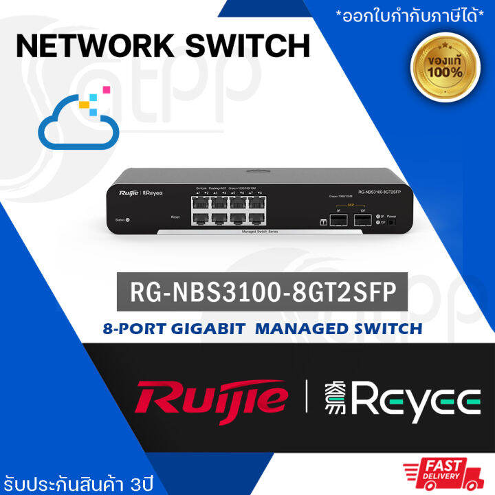 RUIJIE 8-Port Gigabit L2 Managed POE Switch รุ่น RG-NBS3100-8GT2SFP-P ...