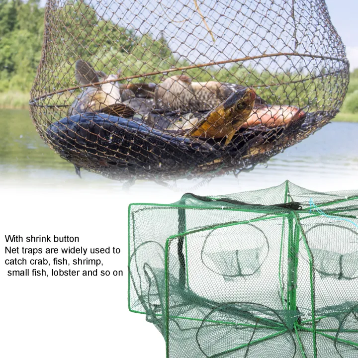 【COD】Portable Folded Fishing Net 8 Holes Automatic Fishing Crab Net ...