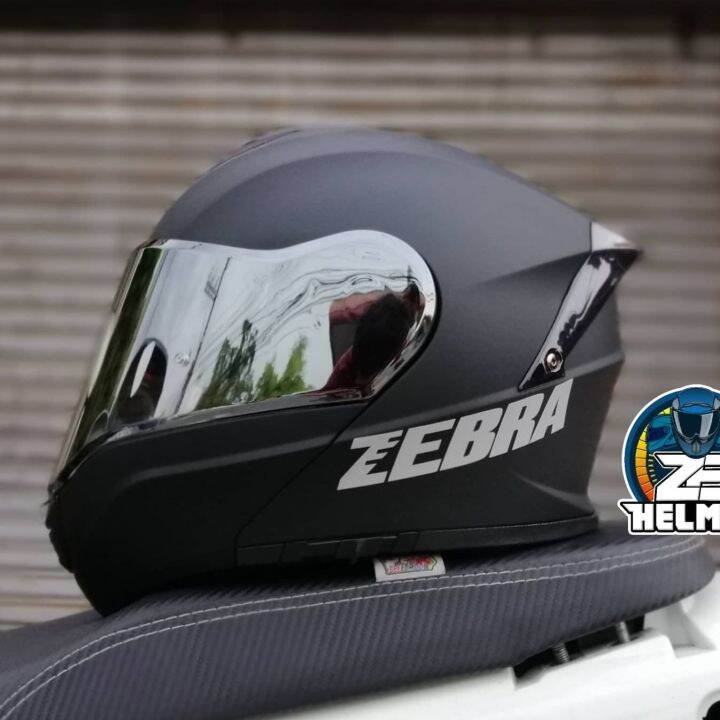 ZEBRA 869 PLAIN (Matte Black) MODULAR - DUAL VISOR (with FREE Clear ...