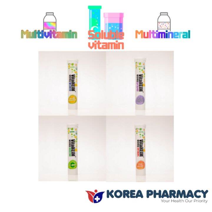 VITAHEIM soluble fizzy vitamin 15 tablets multivitamin / calcium ...