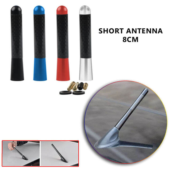 8cm Car Short Antenna metal aluminum Carbon Type signal FM Radio with ...