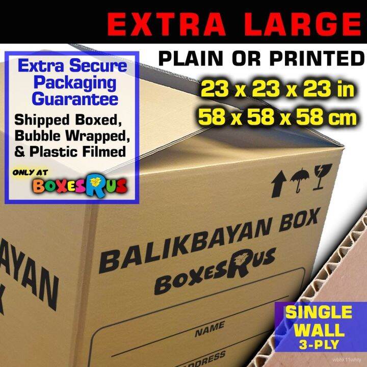 Balikbayan Box Extra Large Jumbo Corrugated 23x23x23 Single Wall Plain ...