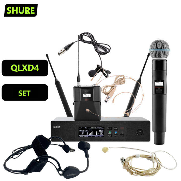 new! ! QLXD4 set UHF wireless microphone High quality professional wireless microphone system 1 ...