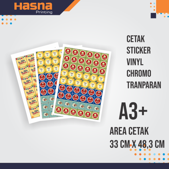 Cetak Stiker Vinyl A3+ Cutting Putus Die Cut / Cetak Stiker Sourvenir ...