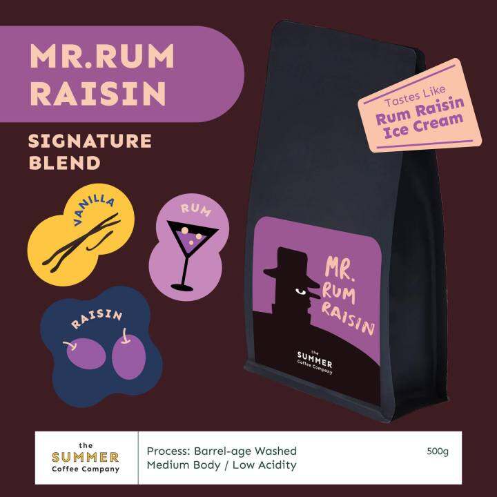 The Summer Coffee Company เมล็ดกาแฟคั่ว Mr.Rum Raisin 500 g. | Lazada.co.th