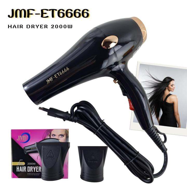 ไดร์ ที่เป่าผม ไดร์เป่าผม JMF-ET6666ขนาด2000W คุณภาพที่ช่างทำผมเลือกใช้ ปรับแรงลมได้ 2 ระดับ ...