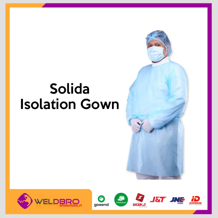 Baju APD Solida Isolation Gown Seragam Pasien Visitor Operasi dengan ...