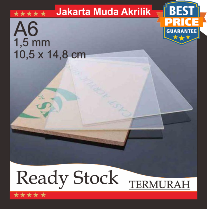 AKRILIK lembaran 1.5mm A6 / Akrilik bening | Lazada Indonesia