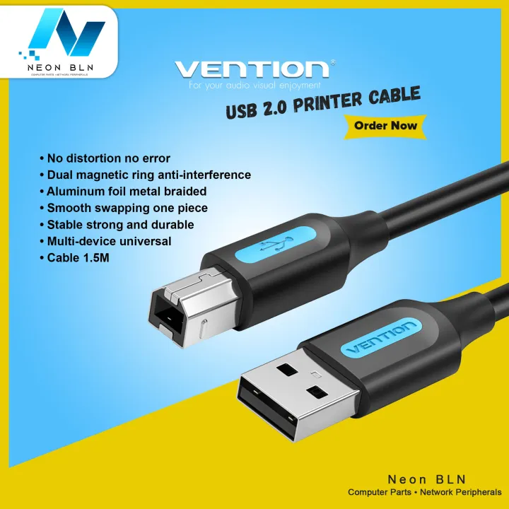 Vention USB 2.0 Printer Cable | No distortion no error | Dual magnetic ...