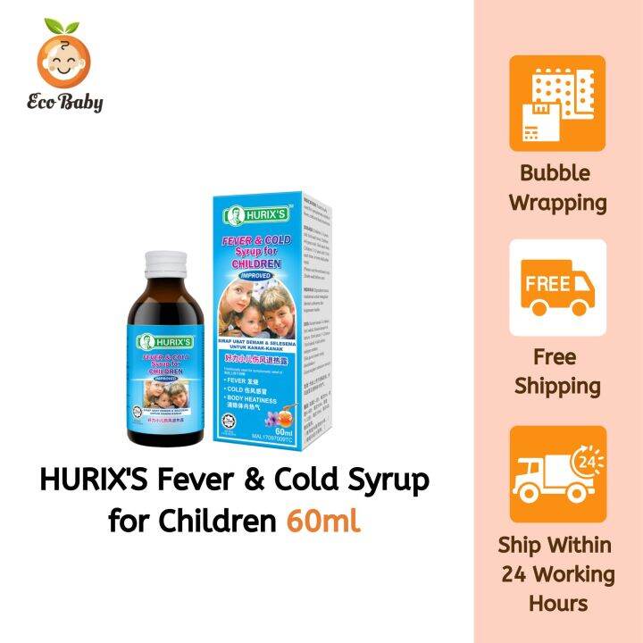Hurix's Fever & Cold Syrup for Children Improved 60ml | Lazada