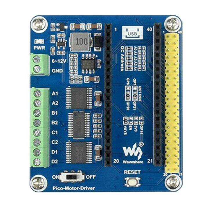 Waveshare for Raspberry Pico Motor Drive Expansion Board 4-Way DC Motor ...