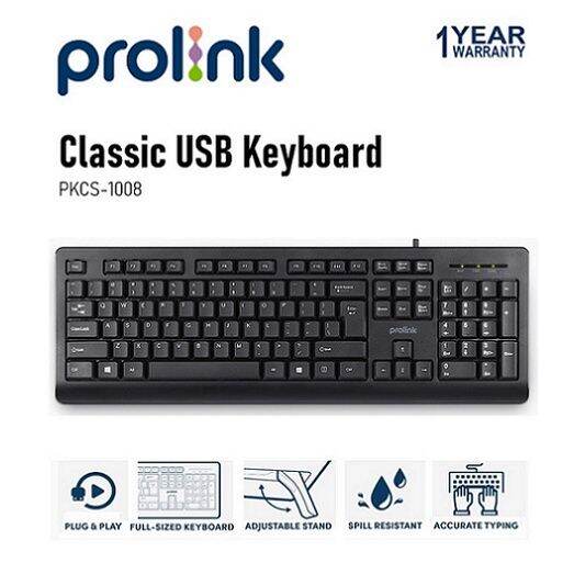 Prolink PKCS-1008 Classic Wired Keyboard For Laptop & Compute | Lazada PH
