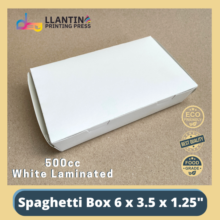 50 pcs | Spaghetti Box 500cc | White Laminated | Lunch | Meal Box ...