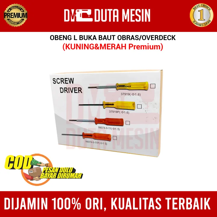 Obeng L Buat Baut Obras/Overdeck Kuning&Merah Premium | Lazada Indonesia