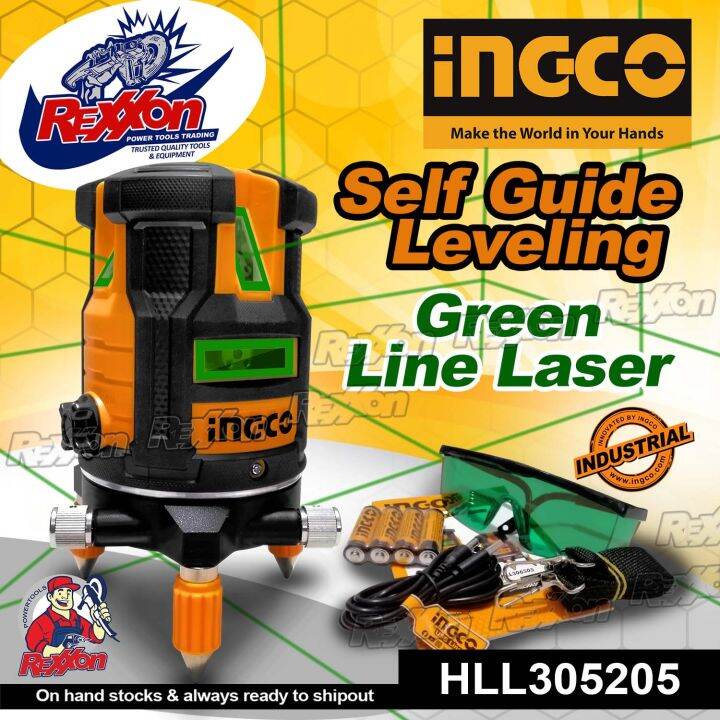 INGCO 0~30m Self Leveling Line Laser (Green Laser Beams) HLL305205 ...