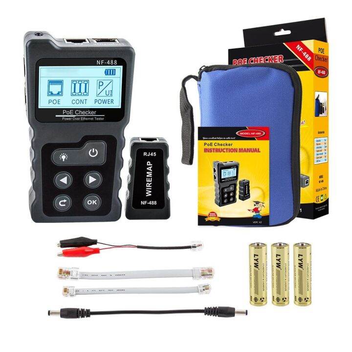 Power Over Ethernet PoE Tester Checker Inline Voltage Current Testing ...