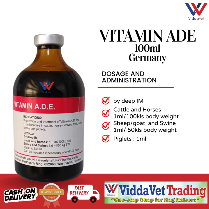 Viddavet-Vitamin ADE I.njectable Germany 100 ml | Lazada PH