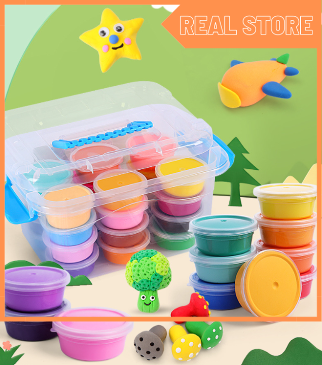 Non-toxic 24 Colors Air Dry Clay Set Super Light Clay Butter Slime Light Air Clay | Lazada