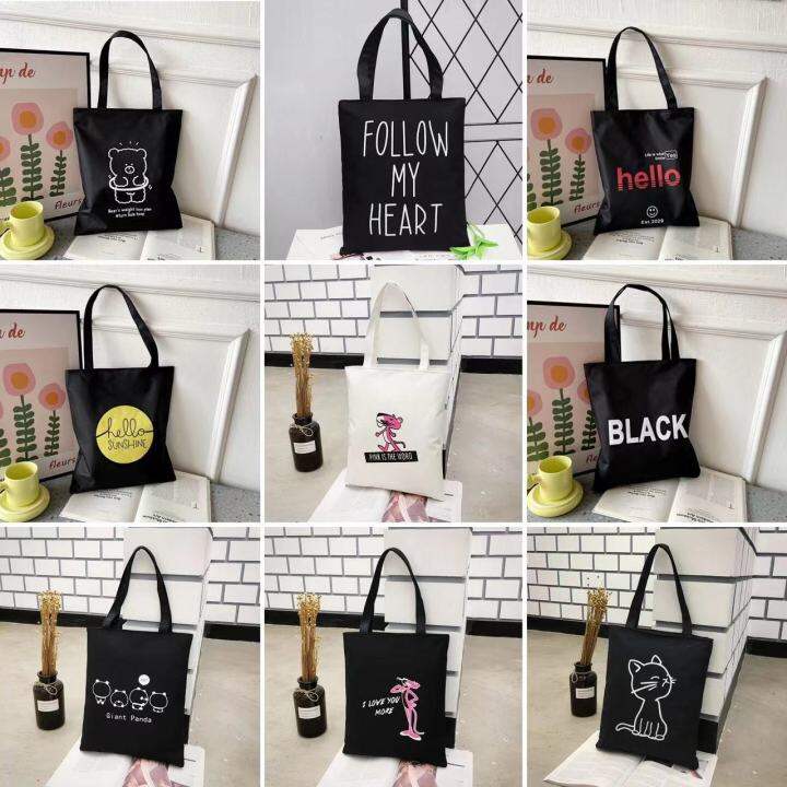 Canvas Tote Bag with Zipper Women High Quality Student Bag Tuition Bag ...