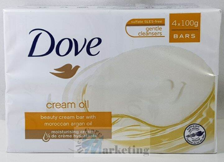 Dove Cream Oil Beauty Cream Exfoliating Bar Soap 4pcs X100g