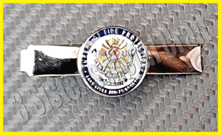 BFP (Bureau of Fire Protection) Tie Clip, Silver plated with box ...