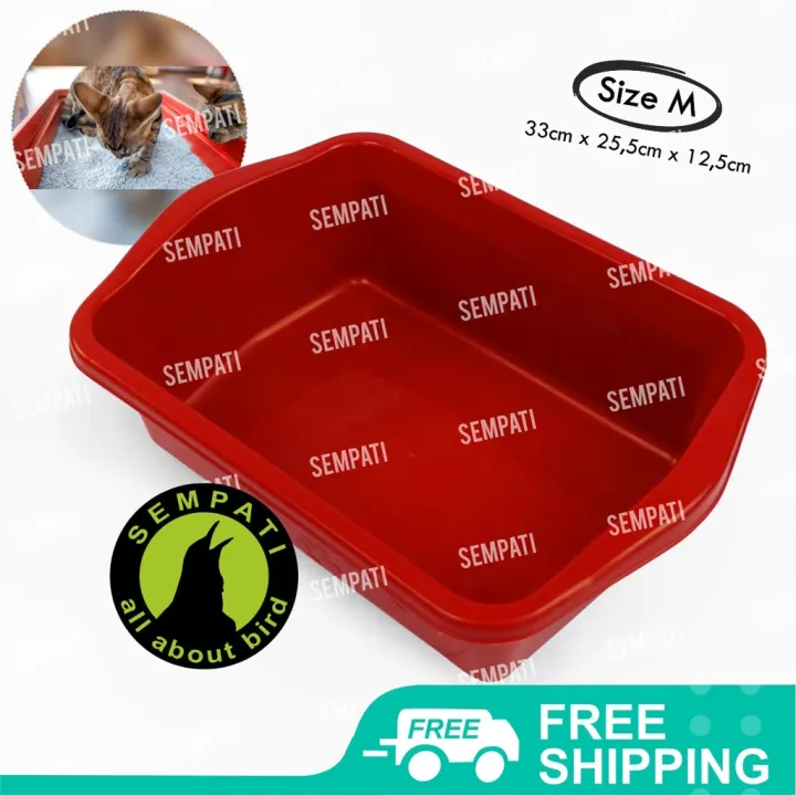 SEMPATI Baskom Pasir Kucing Tempat Poop Pup Hewan Ukuran Sedang Medium ...