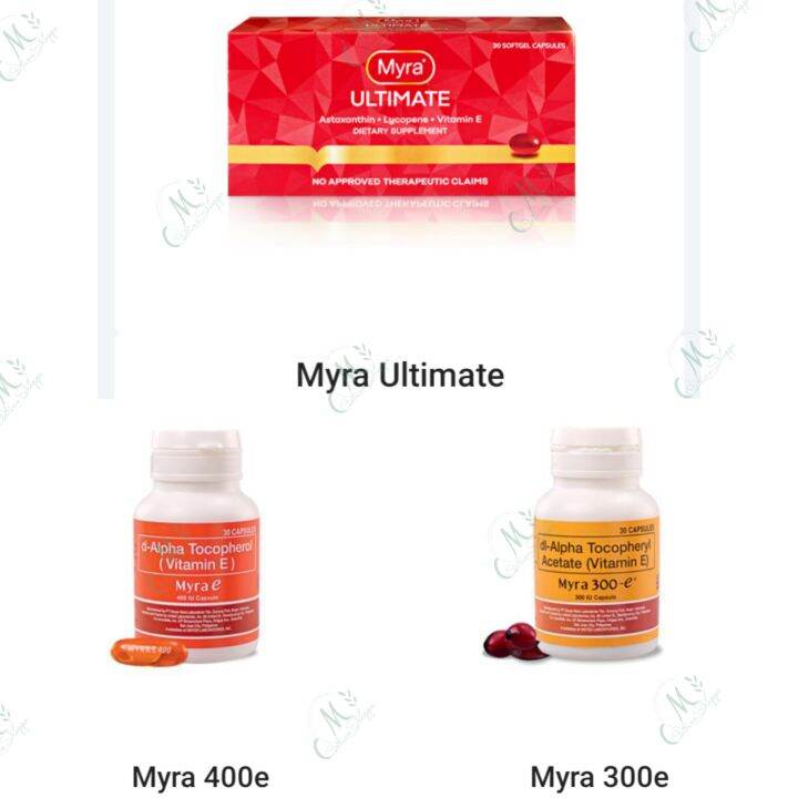 Myra 400e Capsule and 300E Capsule Vitamin E | Lazada PH