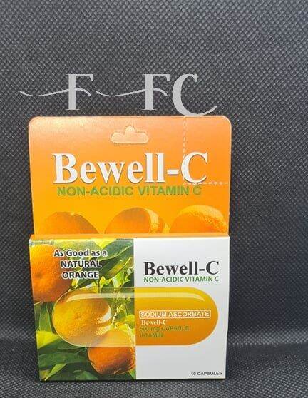 BEWELL-C NON-ACIDIC VITAMIN C / ASCORBIC ACID 444.5mg = SODIUM ASCORBATE 500mg PER CAPSULE (10 ...
