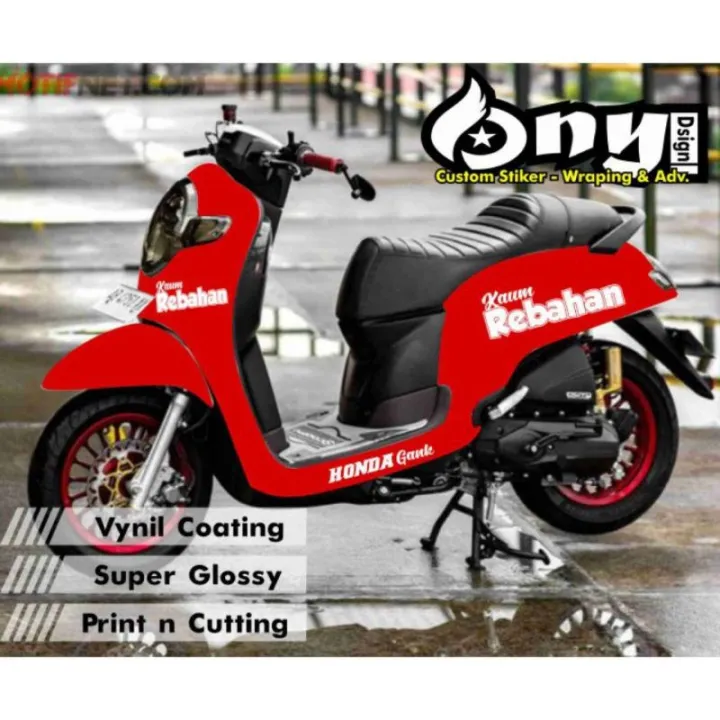 sticker stiker striping tulisan kaum rebahan stiker motor Honda Scoopy ...