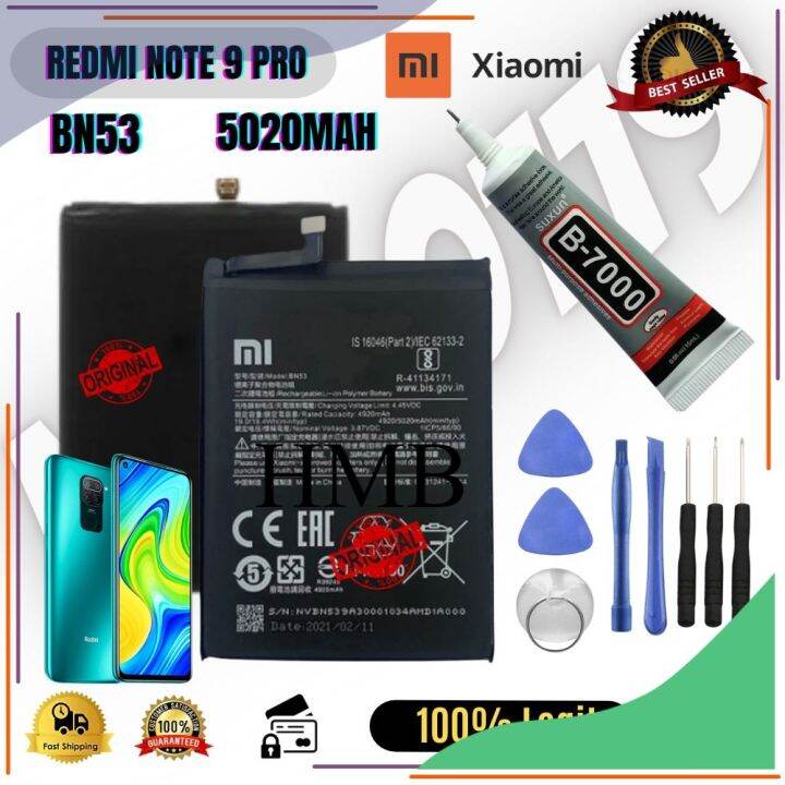 แบตเตอรี่ ใช้สำหรับเปลี่ยน Xiaomi Redmi Note 9 pro Battery, Model: BN53 ...