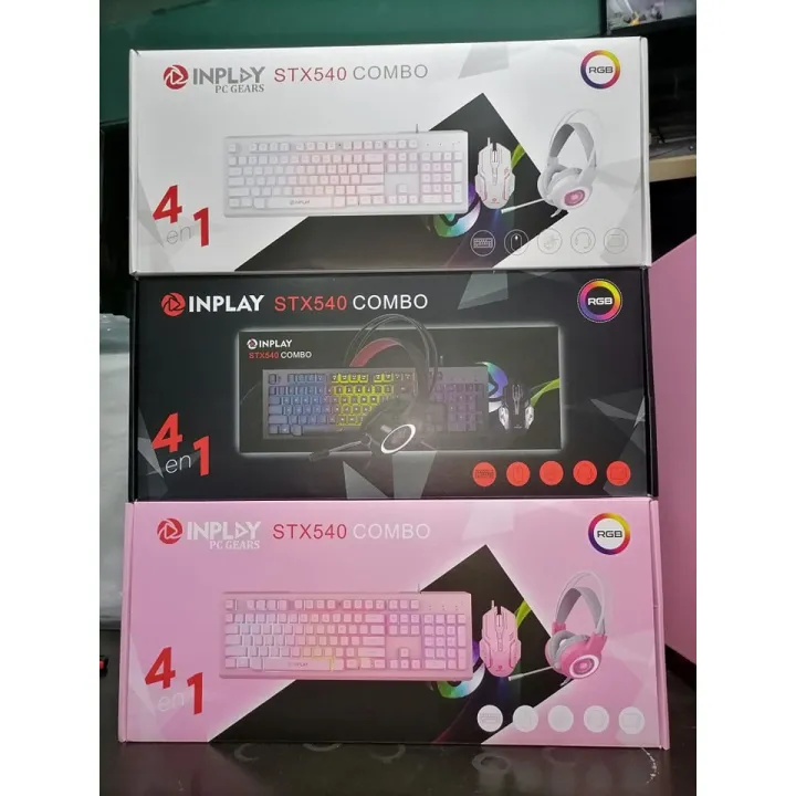 4 IN 1 Inplay STX540 Combo Gaming Keyboard, Mouse, Headset & Extended ...
