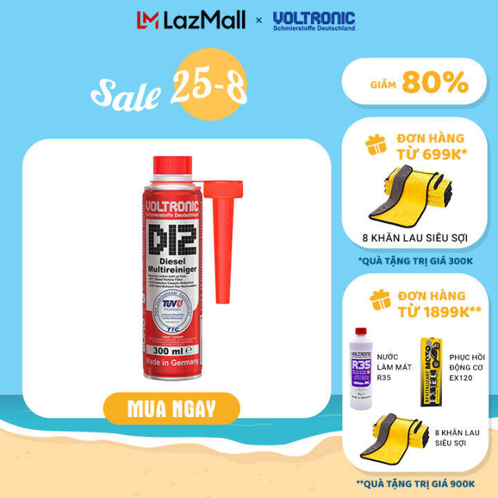 Phụ gia vệ sinh hệ thống dầu và kim phun dành động cơ Diesel VOLTRONIC D12 DIESEL MULTIREINIGER ...