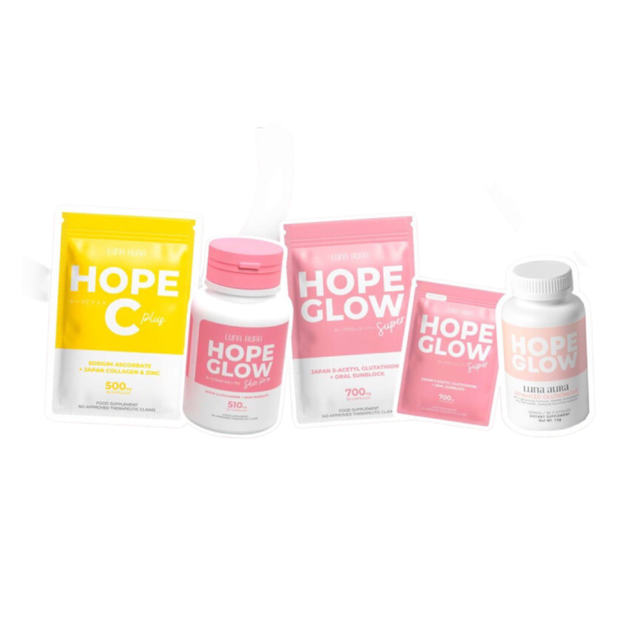 HOPE GLOW Glutathione Luna Aura Whitening Capsule Intense Whitening ...