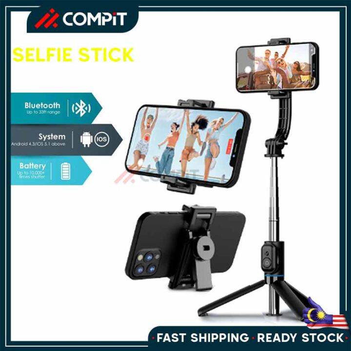 360° Rotate Selfie Stick 3in1 Folding Portable Tripod Wireless