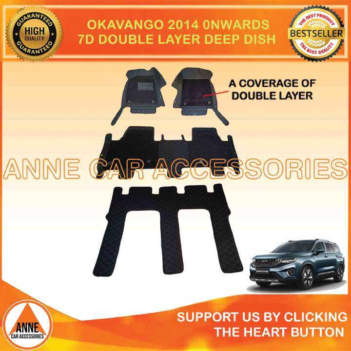Double Layer 7D ROHS Deep Dish Matting for Geely Okavango 2014 ONWARDS ...